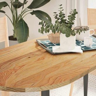 vidaXL Dessus de table 140x60x2 cm bois de ch&ecirc;ne massif ovale Vidaxl