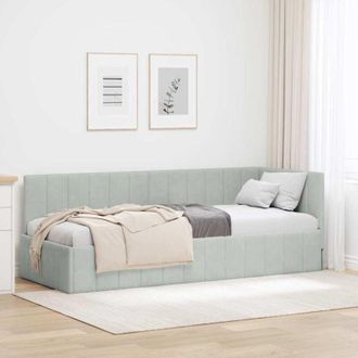 vidaXL Cadre de lit dangle Gris clair 80 x 200 cm Velours vidaXL