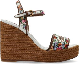 Dolce & Gabbana Femme, Chaussures, Brun, Taille: 38 EU Sandales compens&eacute;es brod&eacute;es