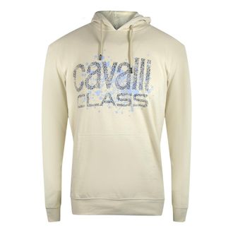 Cavalli Kapuzenpullover In Beige Mit Gesprühtem Logo
