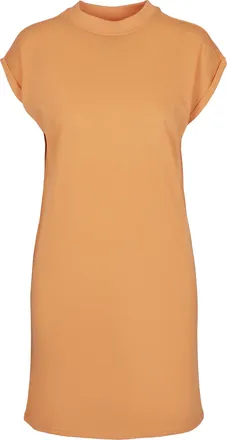 Urban Classics Damen Turtle Extended Shoulder Dress - Baumwoll Kleid mit Stehkragen & &uuml;berschnittenen Schultern, Regular Fit f&uuml;r Freizeit, Alltag & Streetwear,Papaya