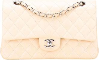 Chanel Sac bandouli&egrave;re matelass&eacute; doccasion avec cha&icirc;ne - Femme - Pre-owned - Beige - Taille: ONE Size