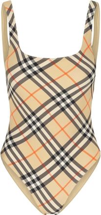 Burberry Femme, Maillots de bain, Beige, Taille: 40 FR Maillot de bain une pi&egrave;ce &agrave; carreaux