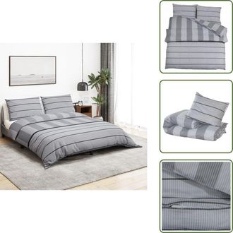 vidaXL The Living Store - Bettw&auml;sche-Set Grau 260x240 cm Baumwolle - Bettschaum - Baumwollbettw&auml;sche - Grau - Doppelbett - Bettw&auml;sche Set