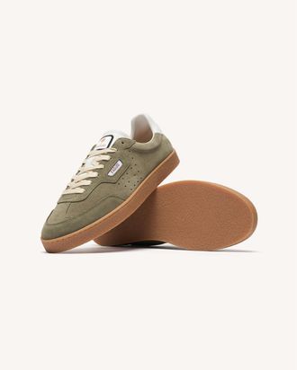 Faguo Baskets cuir su&egrave;de kaki fonc&eacute; - LUMBO