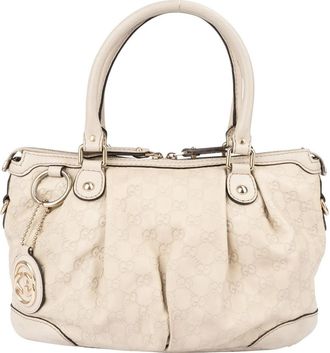 Gucci Crossbody Bags - Gucci Leather GG Monogram Sukey Handbag - Gr. unisize - in Wei&szlig; - f&uuml;r Damen
