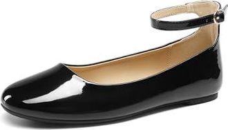 Dream Pairs Ballerines Femme Classique et Élégantes Chaussures Plates pour Femmes Confortables et Respirantes,Size 40.5,Noir-Pat,DWUMFA2510