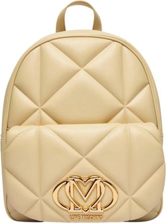 Love Moschino Femme, Sacs, Beige, Taille: ONE Size Quilted Backpack