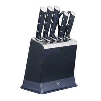 T-fal EverSharp, Set de couteaux 6pi&egrave;ces, Bloc de couteaux avec affuteurs int&eacute;gr&eacute;s, 5couteaux, Ciseaux, Tranchant durable, K297S744