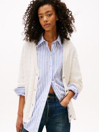 Tommy Jeans Strickjacke TJW CABLE CARDIGAN mit Zopfmuster