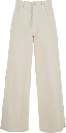 Brunello Cucinelli Femme, Jeans, Blanc, Taille: 38 FR Wide Jeans