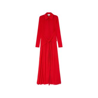 Ganni Buttoned Tie Maxi Dress