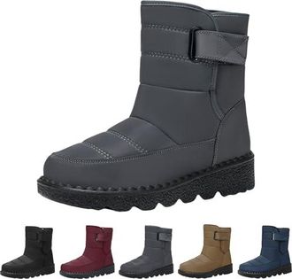 Generic Bottes de neige pour femme avec fermeture facile &agrave; enfiler, doublure en fourrure pelucheuse, &eacute;paisse, confortable, chaude, bottes dhiver antid&eacute;rapante