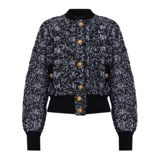 Balmain Tweed Jacke - - Jackets - Damen - Schwarzk - M
