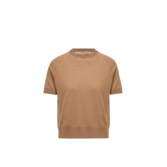 Moncler Moncler Short Sleeve Wool Jumper, Women, Brown, Size: Xl