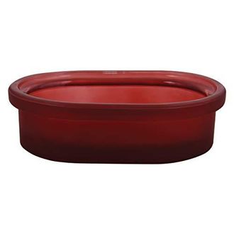 Spirella Seifenschale Glas dekorative Badausstattung Seifenablage Yoko Ma&szlig;e: 13,3 x 9,8 x 4 cm - Rot