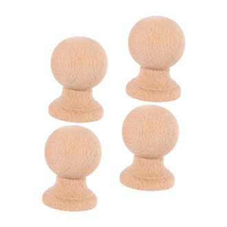 Valiclud 4stücke Massive Holz-finials Im Römischen Stil Natürliche Struktur Dekoration Möbel Endkappen DIY-bastelbedarf Für Gardinenstangen Tischbeine Home Dek