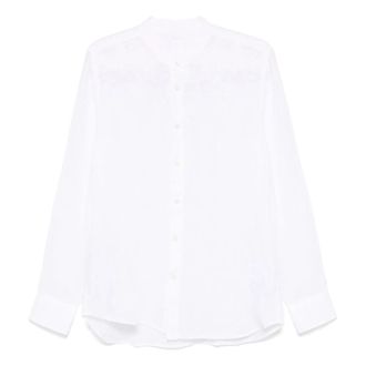 120% Lino Wei&szlig;e Leinen Slim Fit Hemd - - Shirts - Herren - Wei&szlig; - S