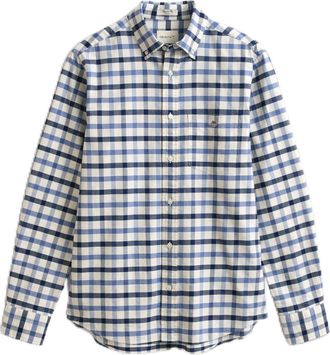 GANT Herren REG Oxford Check Shirt Hemd, Greyish Blue, 56