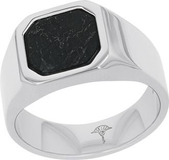 Joop Ring Edelstahl Herren Ringe, mit Linienstein, Schwarz, Kommt in Schmuck Geschenk Box