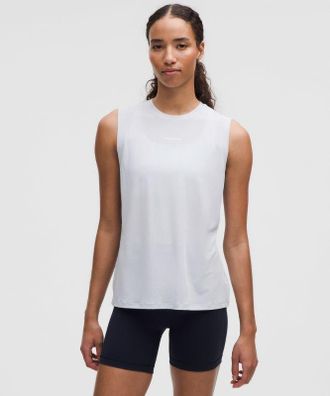 lululemon D&eacute;bardeur long dentra&icirc;nement en jersey Wordmark pour Femmes - Bleu - Taille 14