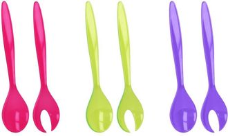Metaltex Salatbesteck 2er Set aus Acryl, 30cm, farbig Sortiert