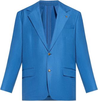 Versace Homme, Vestes, Bleu, Taille: L Blazer &agrave; simple fente