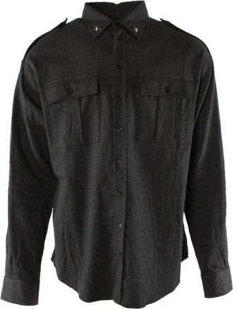 Dsquared2 Homme, Vestes, Gris, Taille: L Long-sleeve Virgin Wool Shirt
