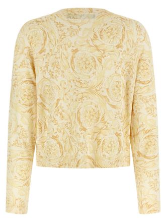 Versace Barocco 92 Print Silk Cardigan - Yellow