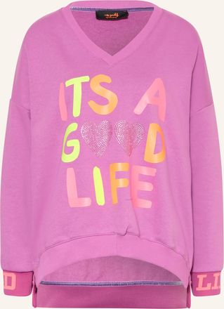 Miss Goodlife Miss Goodlife Sweatshirt Mit Schmucksteinen lila