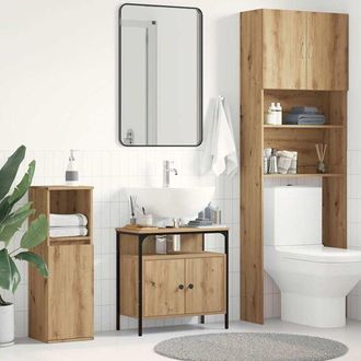 vidaXL Vidaxl - Armoire lavabo de salle de bain ch&ecirc;ne artisanal 60x30x60 cm