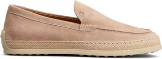 Tod's Femme, Chaussures, Beige, Taille: 41 EU Chaussures Plates en Cuir Beige