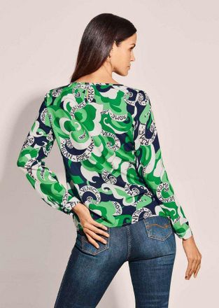 Madeleine Langarmbluse Statement-Bluse mit St&auml;dteprint