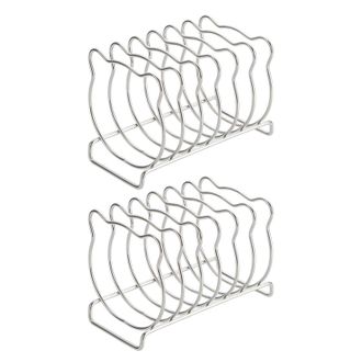 BESPORTBLE Healifty 2er-Pack Fr&uuml;hst&uuml;ckstoasthalter: 6-Scheiben-Toastst&auml;nder aus Edelstahl mit B&auml;renmotiv f&uuml;r die Arbeitsplatte - Brotk&uuml;hl- und Servierst&auml;nder f&uuml;r