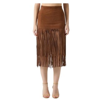 Ermanno Scervino Femme, Jupes, Brun, Taille: 38 FR Gonna Suede