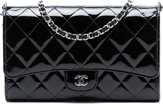 Chanel Hobo Bags - Classic Patent Wallet On Chain - Gr. unisize - in Schwarz - f&uuml;r Damen