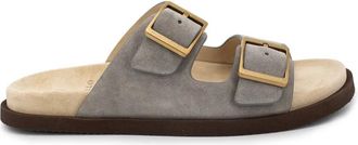 Brunello Cucinelli Homme, Chaussures, Gris, Taille: 44 EU Suede Sandal
