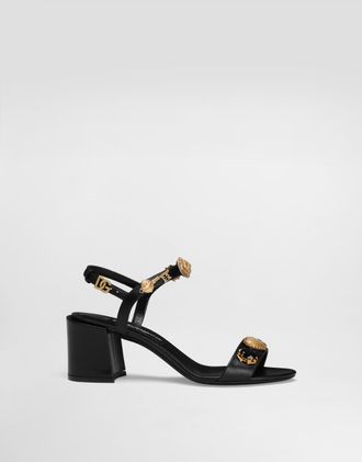 Dolce & Gabbana Sandalette Mit Stickereien Und Steinen - Frau Sandalen Und Wedges Schwarz 36.5