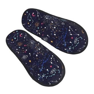 Generic Pantoufles Carte Des Constellations Stellaires Antid&eacute;rapant Pantoufles En Coton Lavables Chaussons DInt&eacute;rieur Pour H&ocirc;tel Invit&eacute; Int&eacute;rieur L