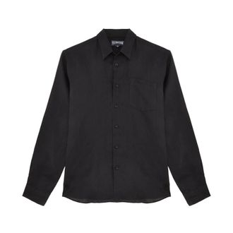 Vilebrequin Linen Shirt Solid - - Shirts - Herren - Schwarzk - XL