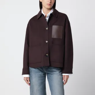 Loewe Arbeitsjacke aus brauner/grauer Wolle und Kaschmir