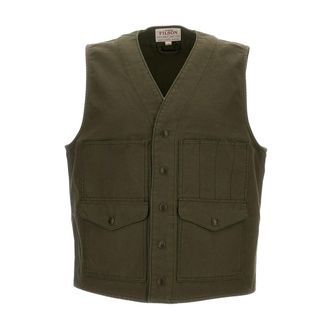 Filson Homme, Vestes, Vert, Taille: M Gilet en coton