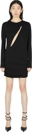Versace Femme, Robes, Noir, Taille: 38 FR Mini-robe fendue