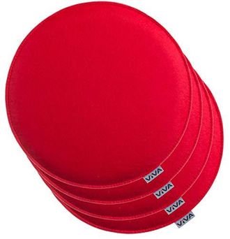 Brandsseller Lot de 4 Coussins dassise en Feutre &Oslash; 35x2 cm - Galettes de Chaise Rondes et Robustes pour lint&eacute;rieur et lext&eacute;rieur, Assise rembourr&eacute;e Confortable - R