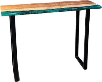 M&S Collection Console époxy bleu 78x35x120 cm en bois dacacia - lysea