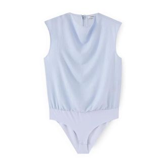 Motivi Body-Bluse aus Fil-Coup&eacute;-Georgette - - Tops - Damen - Blau - L