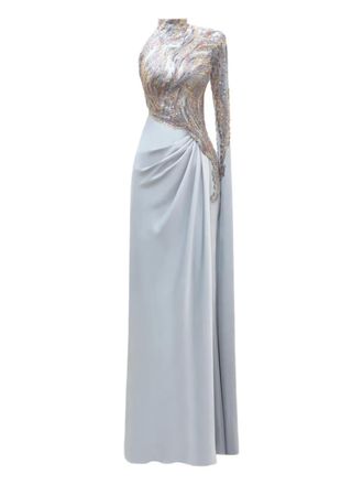 Gemy Maalouf Asymmetrisches Maxikleid mit Drapierung - Grau