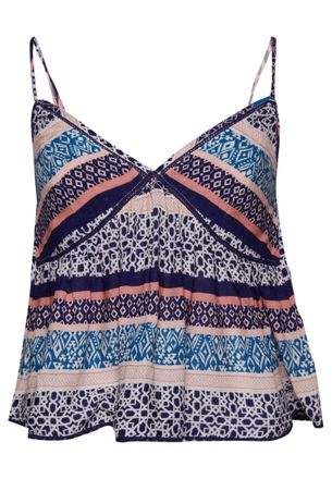 Superdry Damen Gestuftes Vintage Trägertop Linearer Geometrischer Bordüren-Print 40