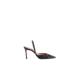 Carolina Herrera Kristall-Initialen Satin-Pumps - - Shoes - Damen - Schwarzk - 38 EU