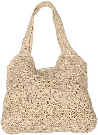 Valiclud Sac Cabas Plage Tressé Main Femme Grand Volume Sac Fourre-tout et Résistant avec Bandoulière Confortable pour Sorties et Pique